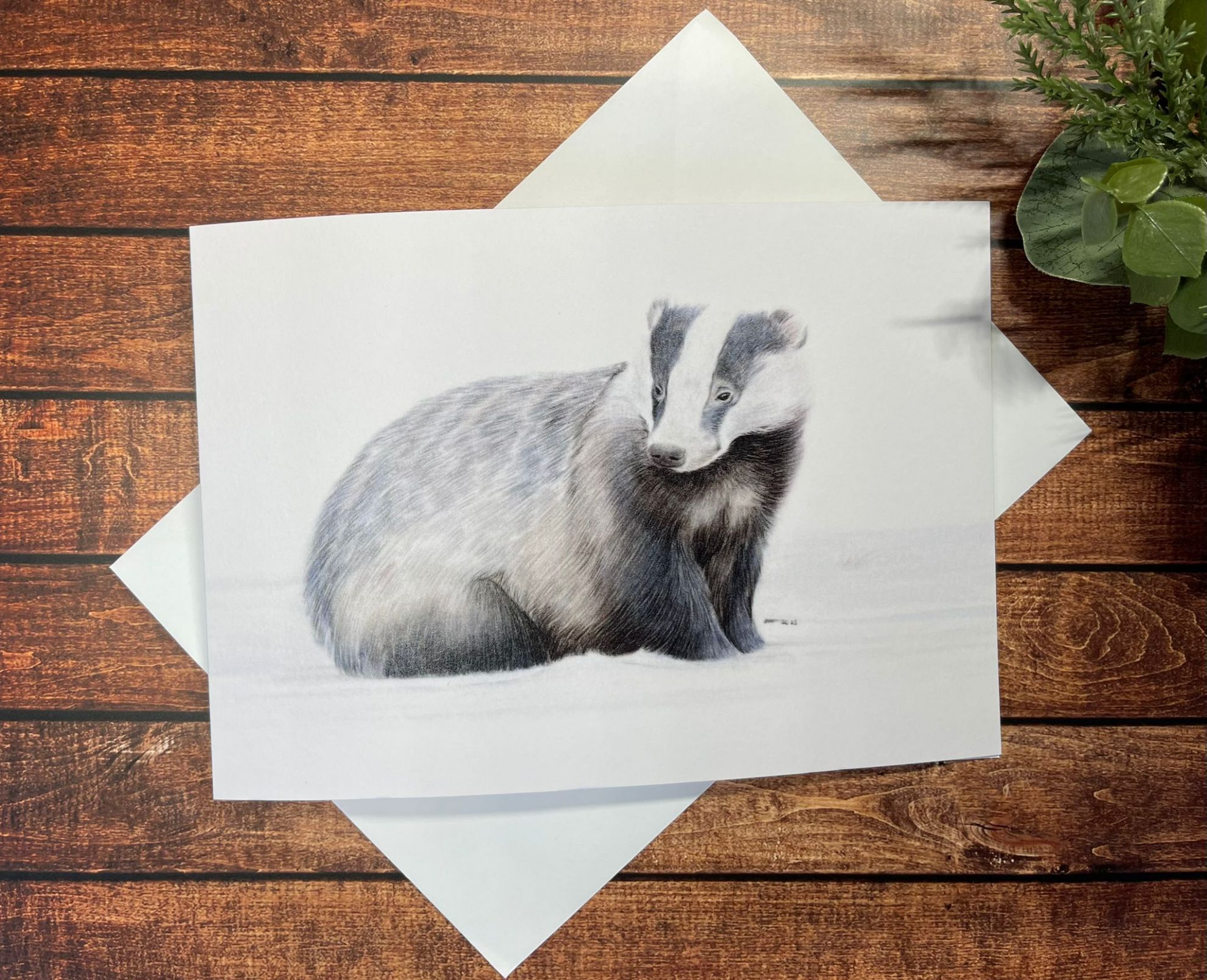 SEWH. Badger Christmas card